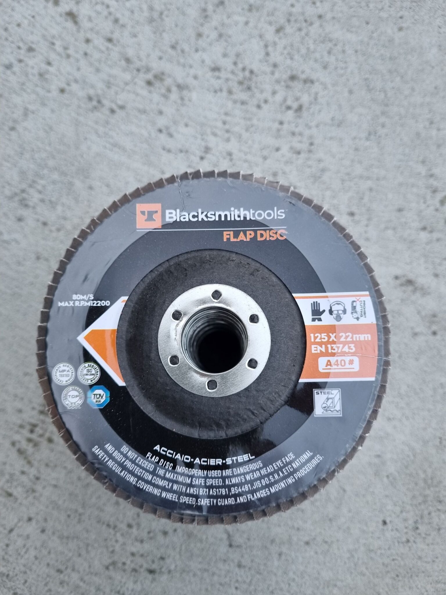 5″ Flap Disc 125×22 #40 Aluminium Oxide (Box 10) – Blacksmithtools